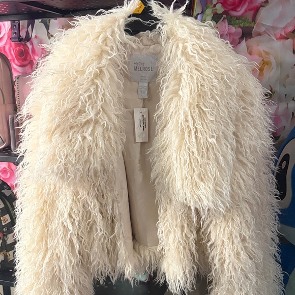 West Of Melrose | Jackets & Coats | Womens Fluffy Cream Teddy Jacket ...